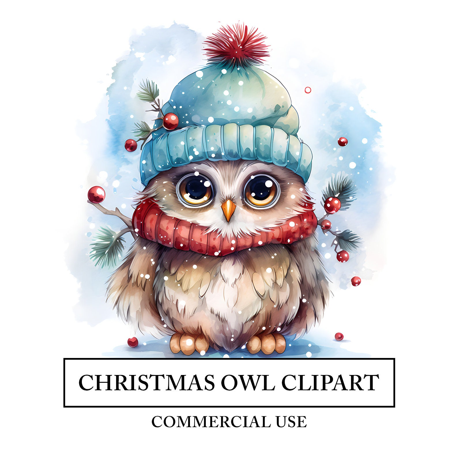 Cute Owl Christmas Clip Art