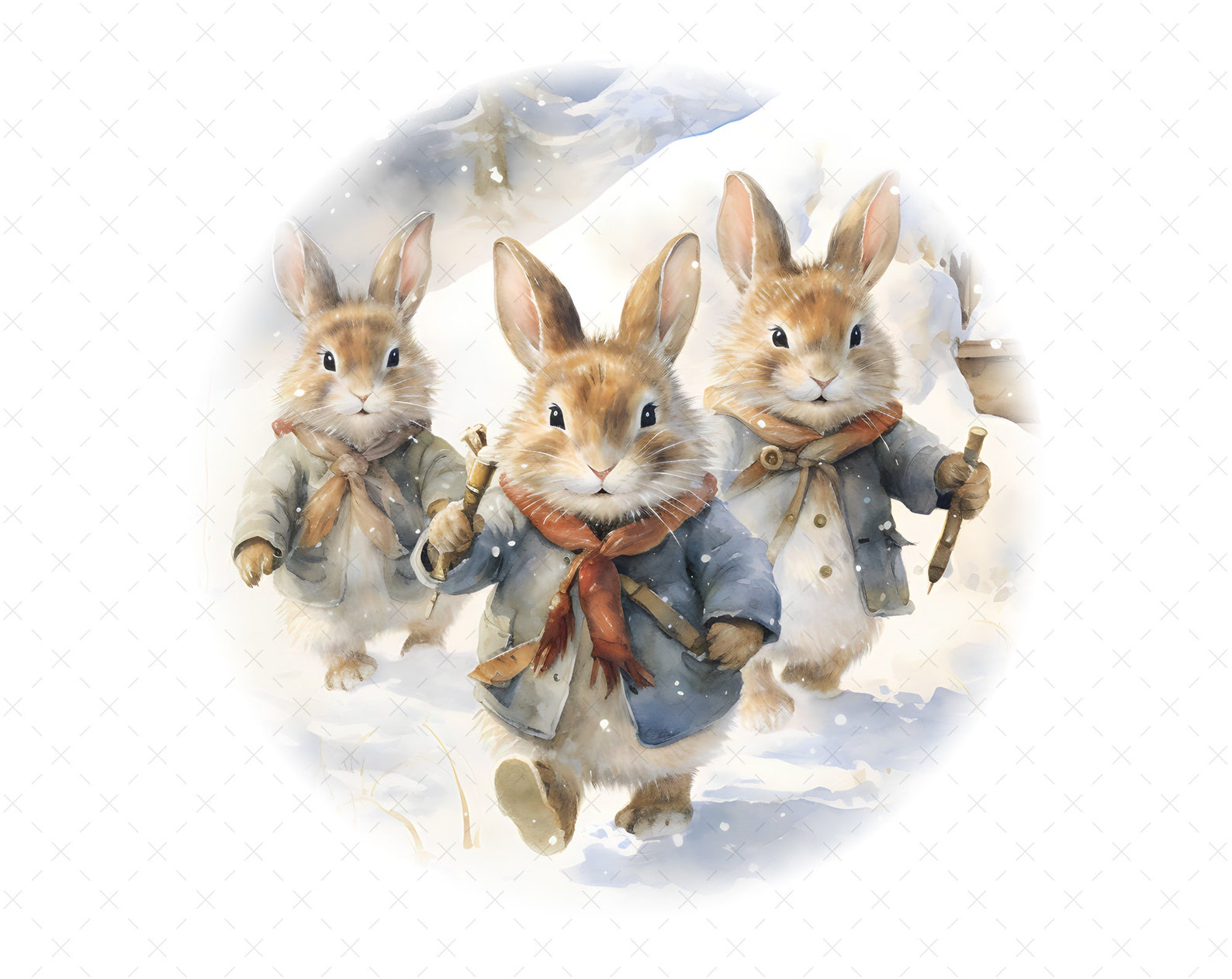 Rabbit & Friends Clipart 8 High Quality Jpgs Fairytale Christmas Animal ...