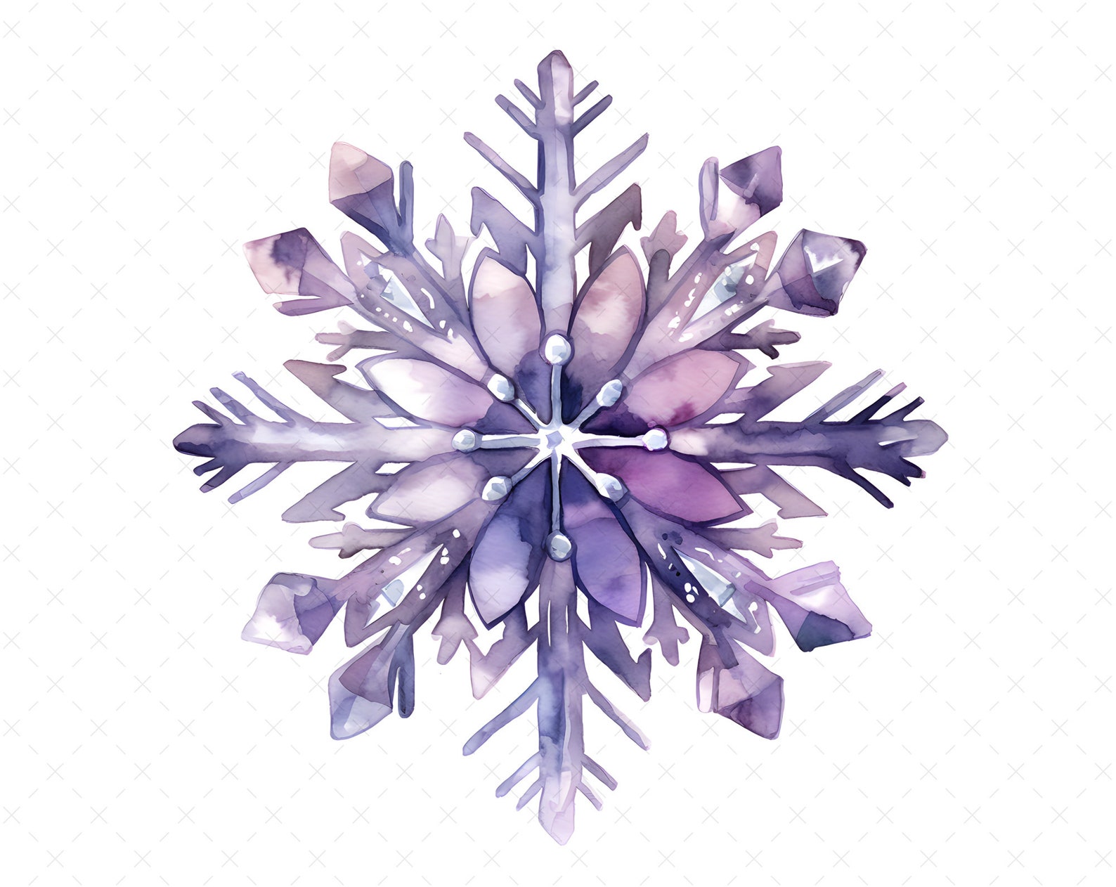 Purple Snowflake Clipart 6 High Quality Jpgs Elegant Christmas Ice ...