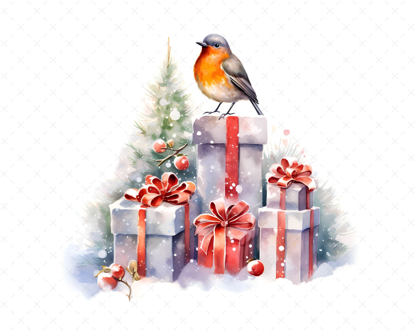 Robins at Christmas Clipart 10 High Quality Jpgs Elegant Festive Garden ...
