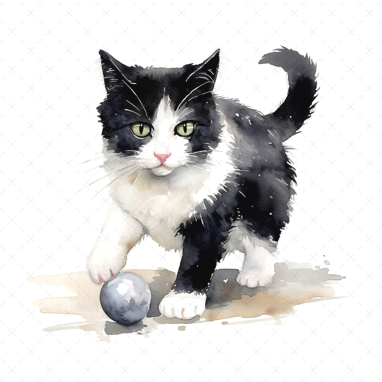 Black & White Cats Clipart 10 High Quality Jpgs Playful Kitten ...