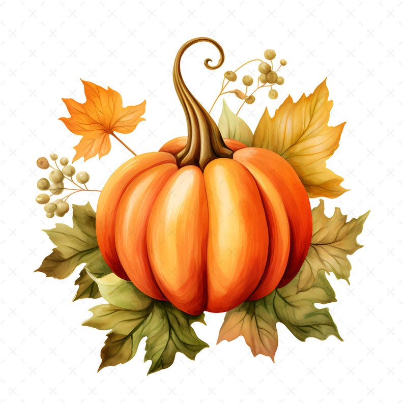 Pumpkins Clipart 13 High Quality Jpgs Halloween Autumn Orange Vegetable ...