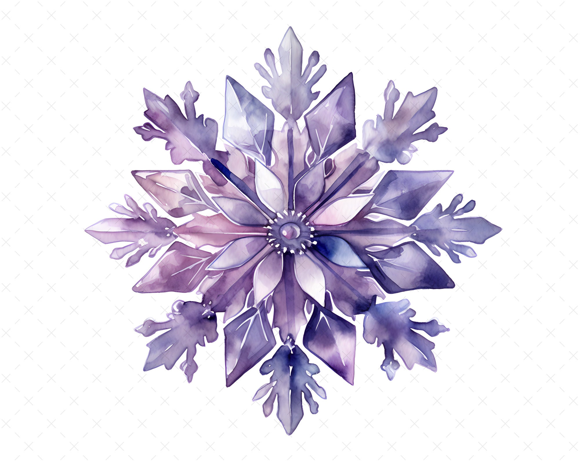Purple Snowflake Clipart 6 High Quality Jpgs Elegant Christmas Ice ...