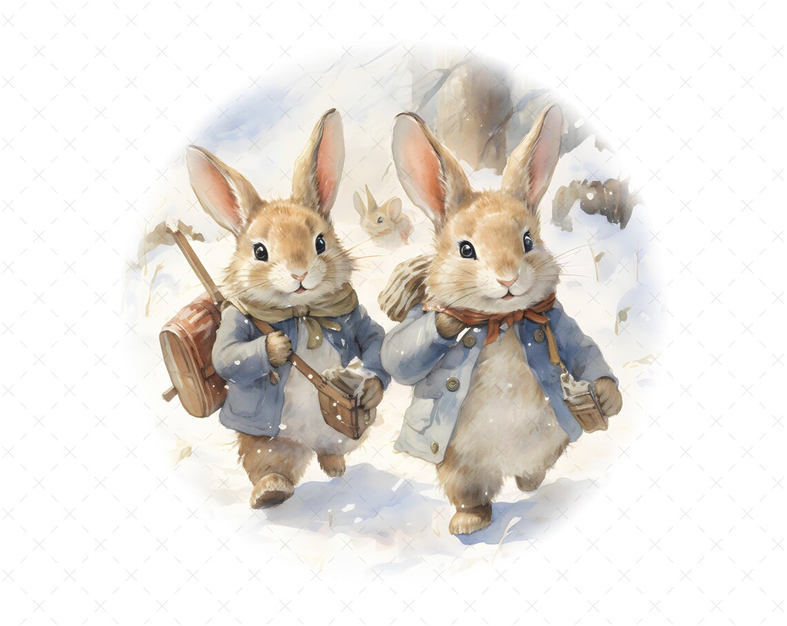 Rabbit & Friends Clipart 8 High Quality Jpgs Fairytale Christmas Animal ...