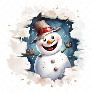 Funny Snowman Clipart 10 High Quality Jpgs Cute Christmas Character ...