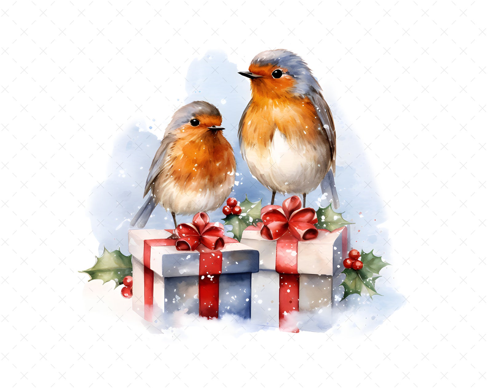 Robins at Christmas Clipart 10 High Quality Jpgs Elegant Festive Garden ...