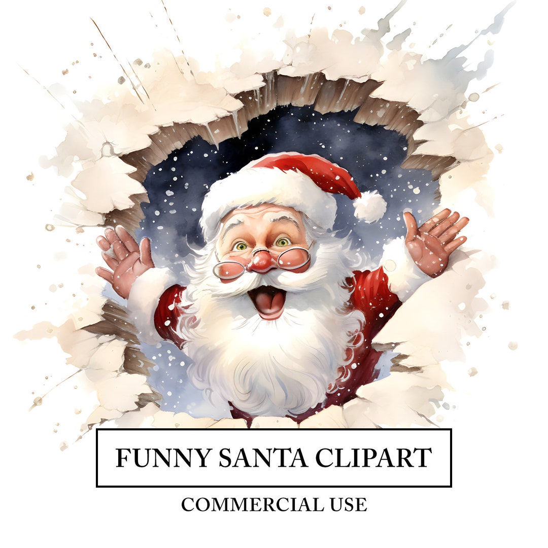 Funny Santa Clipart 8 High Quality Jpgs Comedy Christmas Scene, Great ...