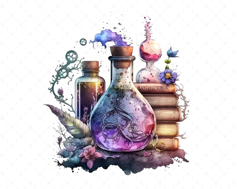Witch Academy Clipart 11 High Quality Jpgs Potion Brewing Cauldron ...