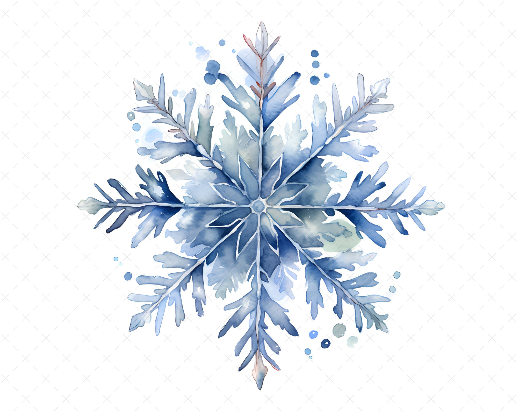 Snowflake Clipart 11 High Quality Jpgs Elegant Blue Ice Design ...