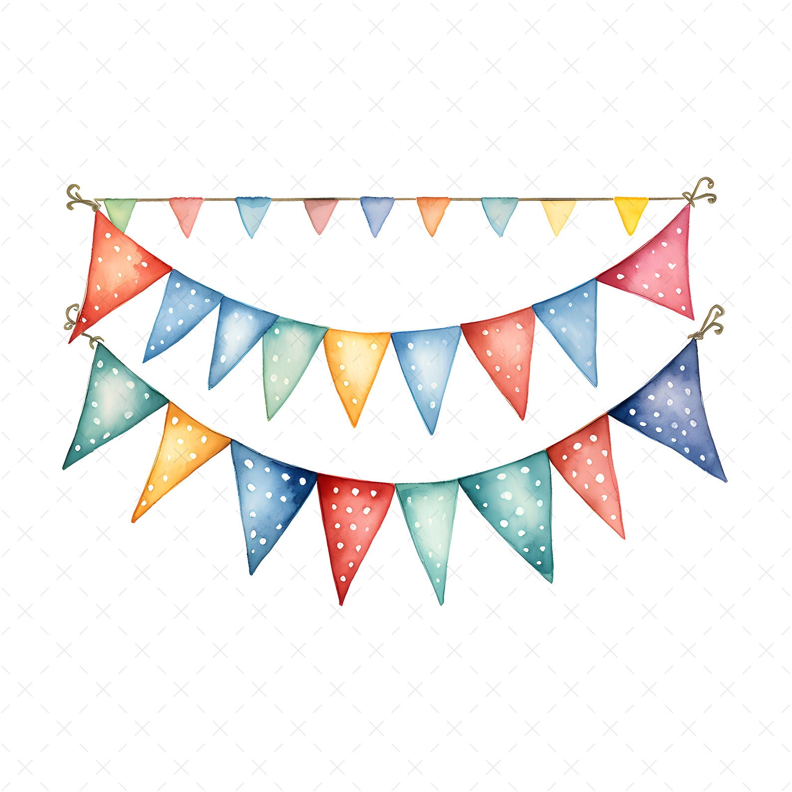 Party Bunting Clipart 12 High Quality Jpgs Birthday Celebration ...