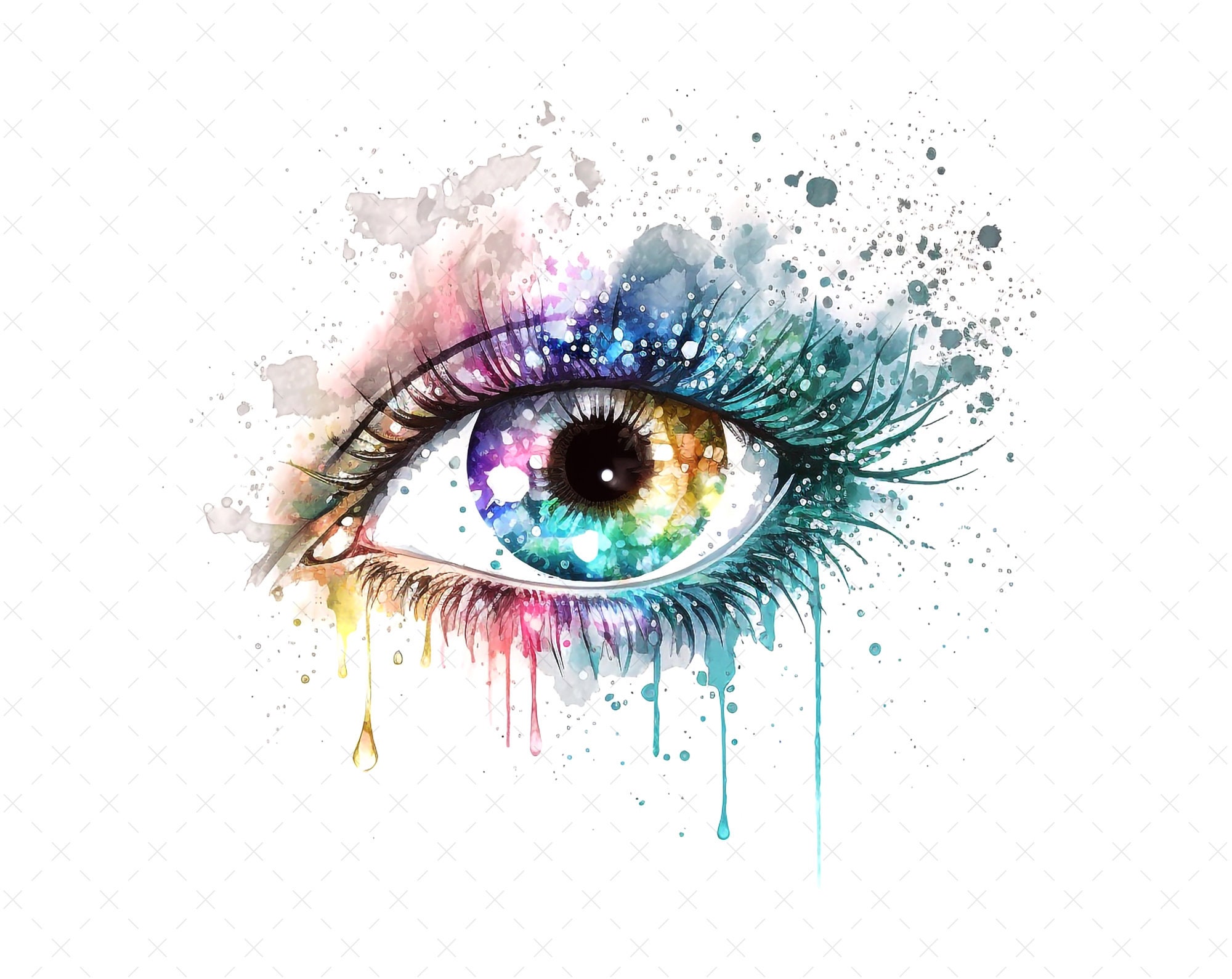 Iridescent Eyes Clipart 5 High Quality Jpgs Playful Rainbow Eye ...