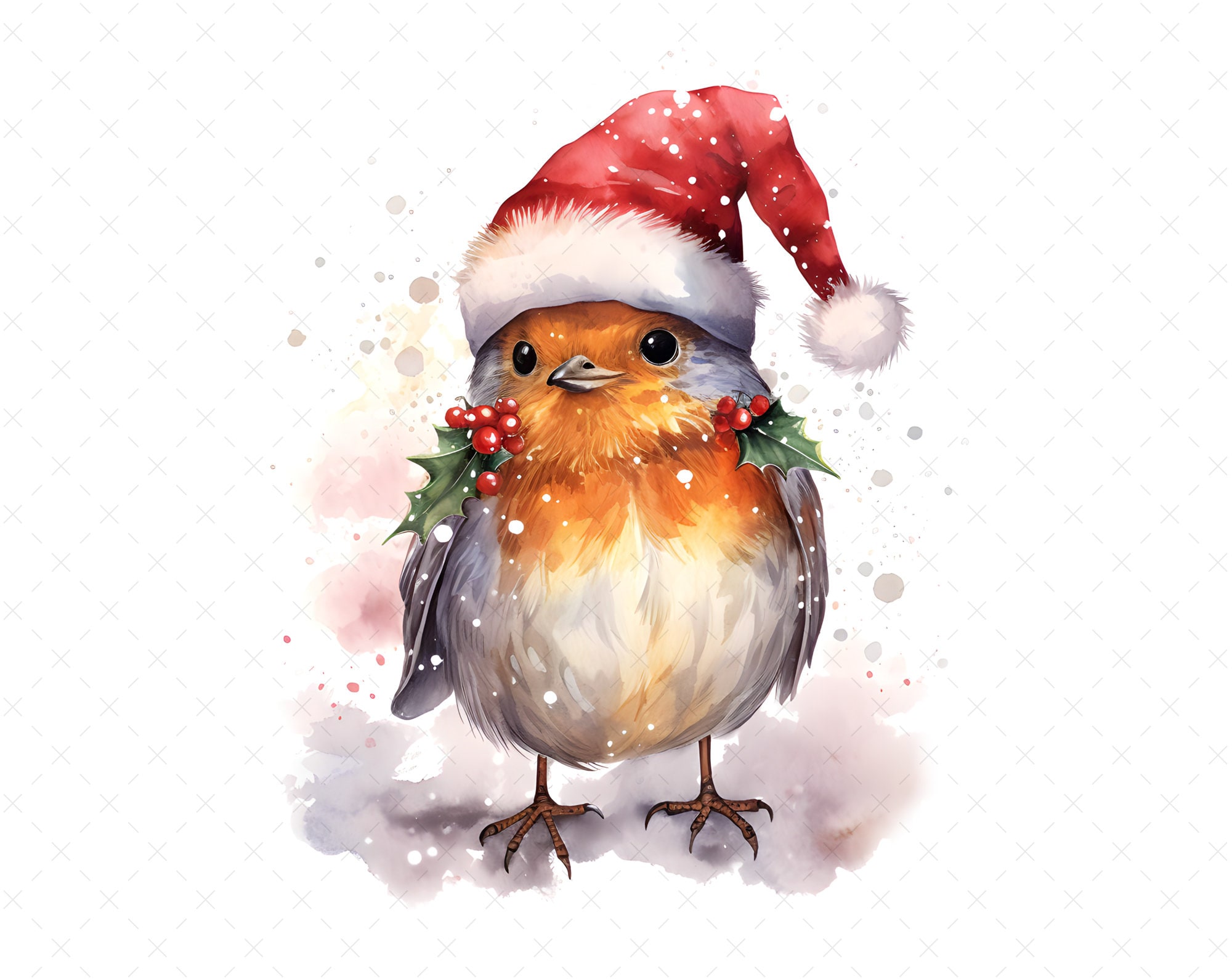 Christmas Robin Clipart 8 High Quality Jpgs Enchanting Festive Winter ...
