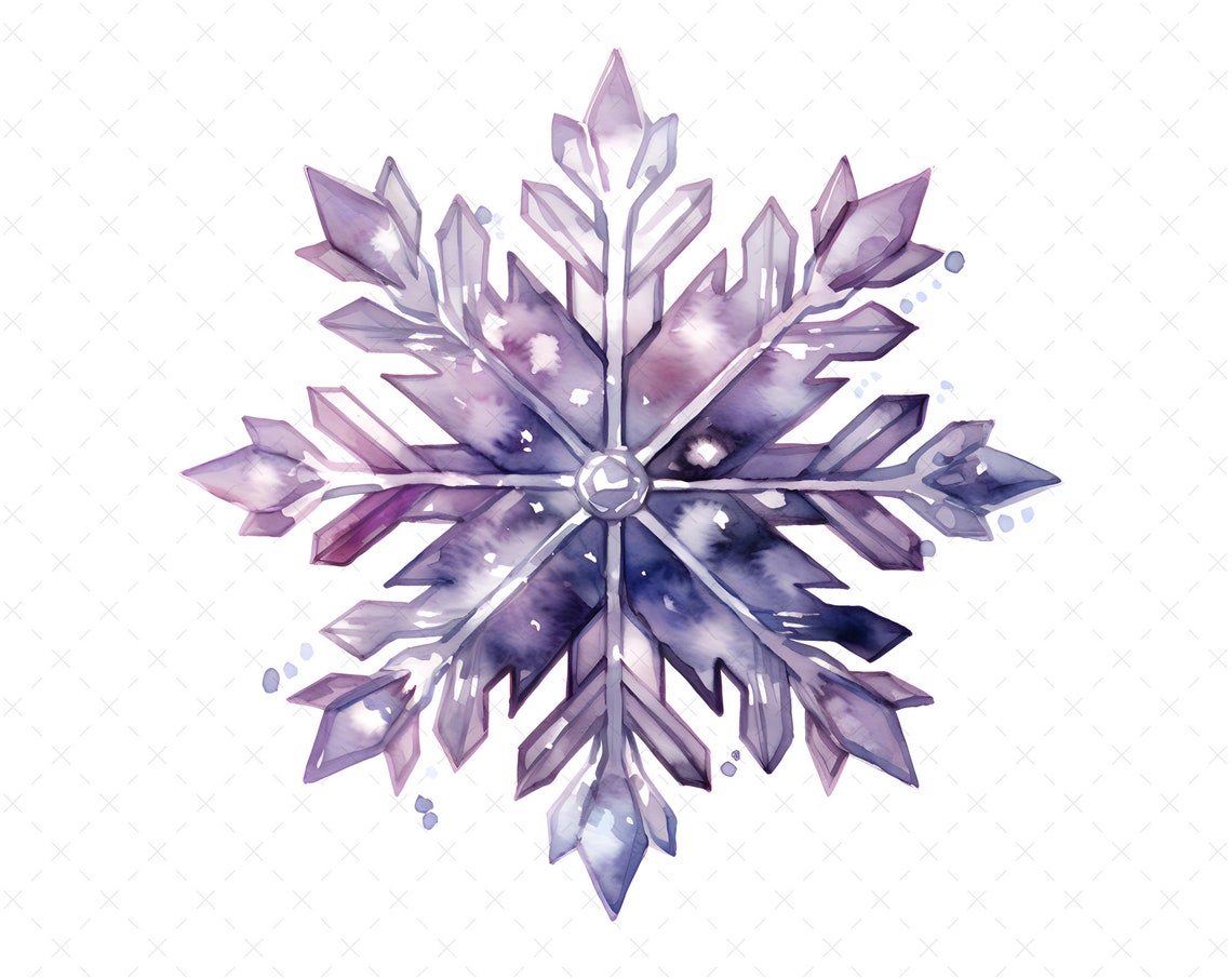 Purple Snowflake Clipart 6 High Quality Jpgs Elegant Christmas Ice ...