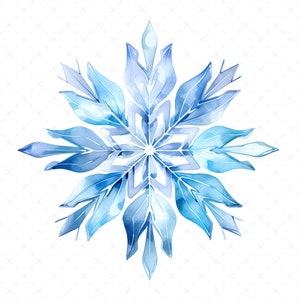 Snowflake Clipart 11 High Quality Jpgs Elegant Blue Ice Design ...