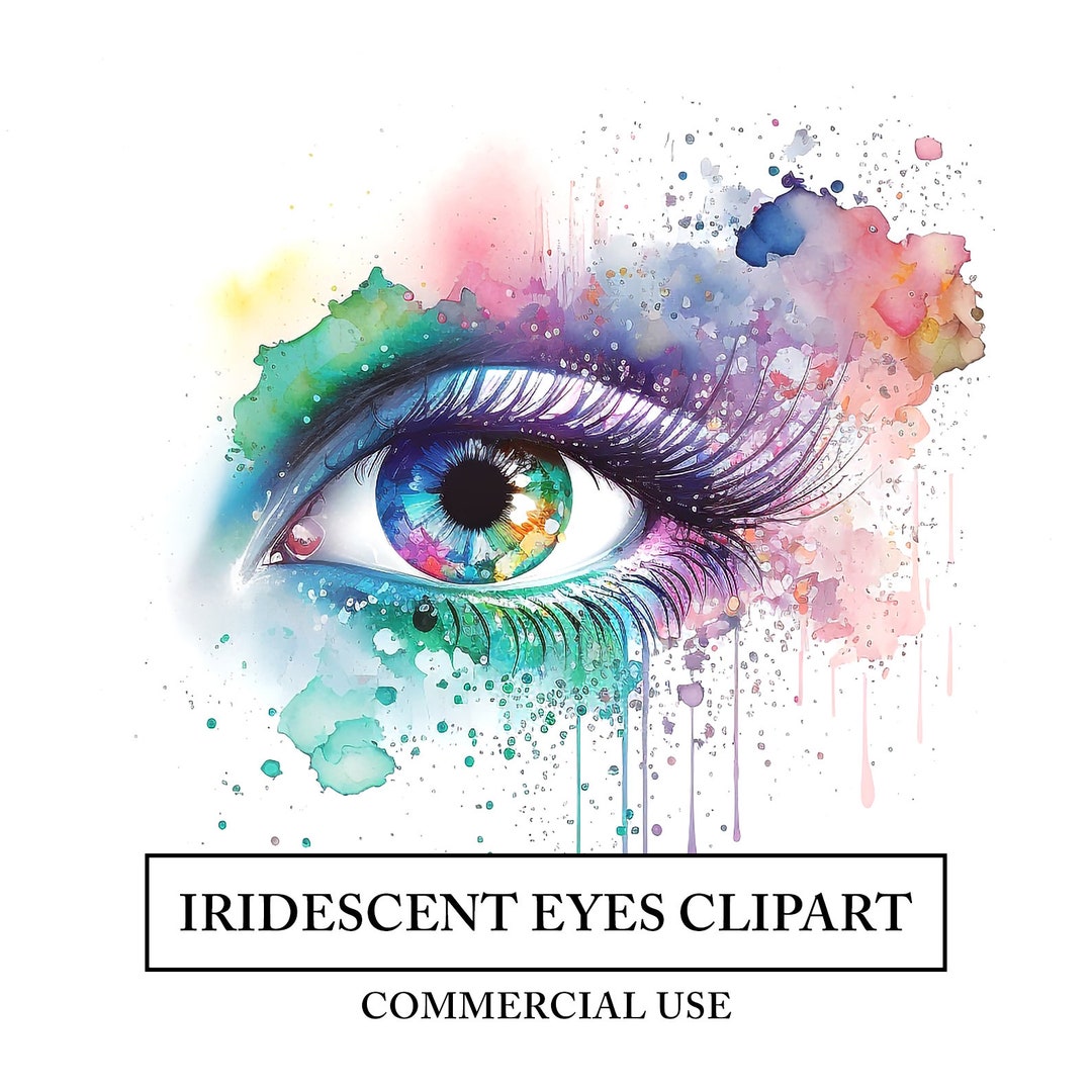 Iridescent Eyes Clipart 5 High Quality Jpgs Playful Rainbow Eye ...