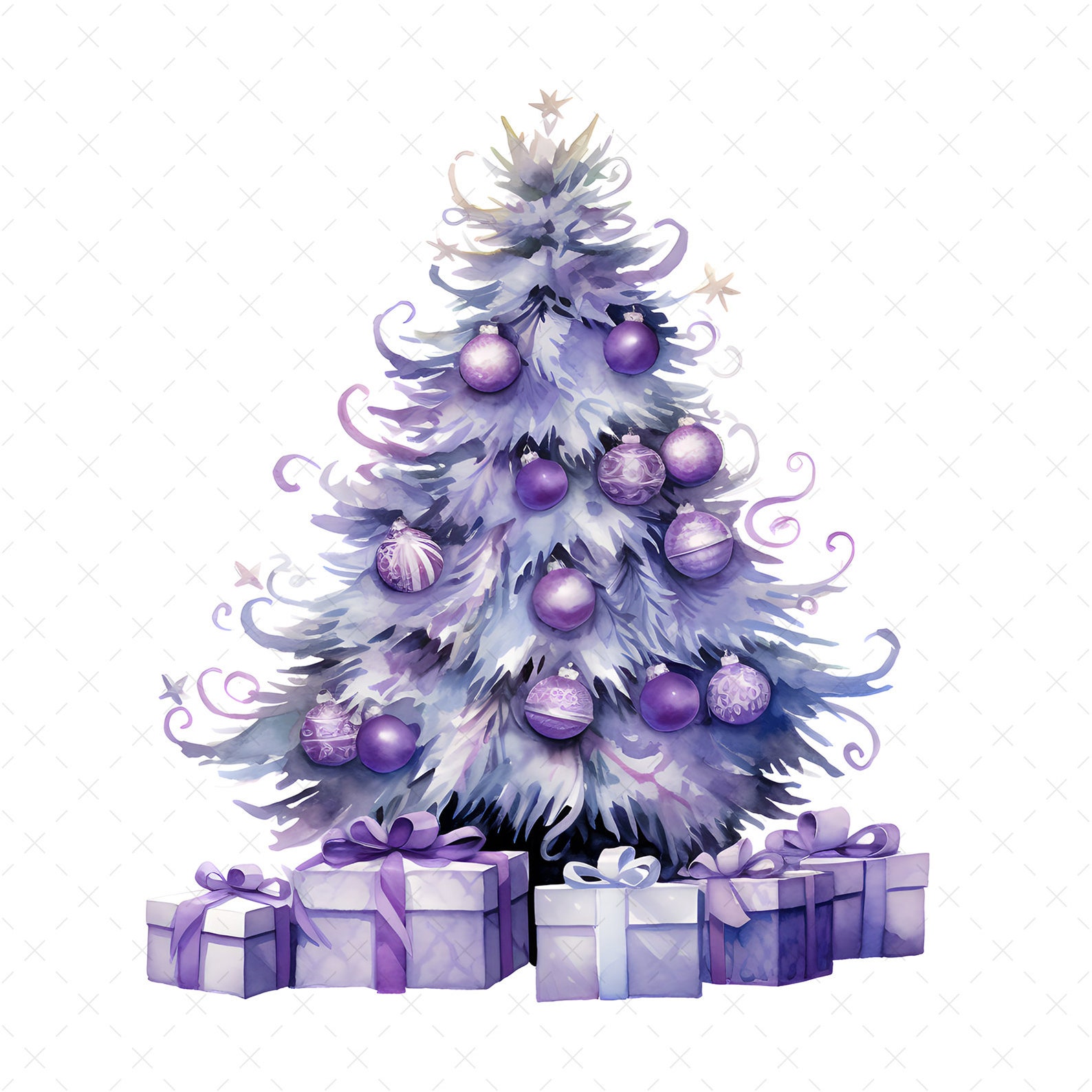 Purple Christmas Trees Clipart 12 High Quality Jpgs Winter Gift ...