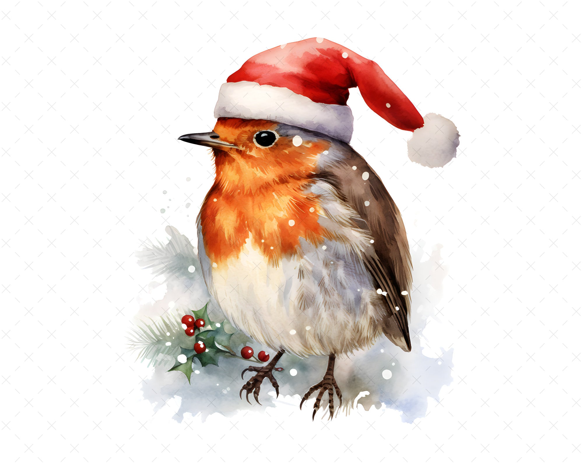 Christmas Robin Clipart 8 High Quality Jpgs Enchanting Festive Winter ...