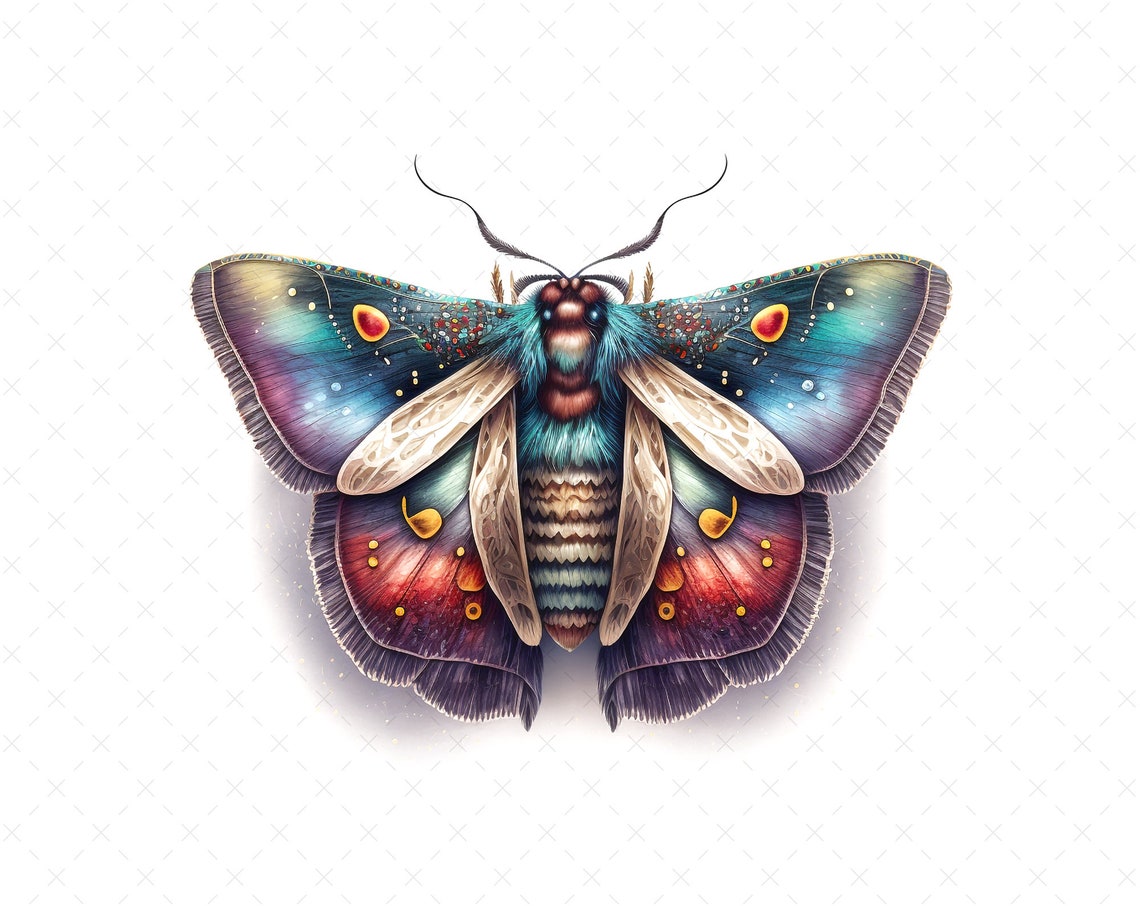 Cosmic Moth Clipart 10 High Quality Jpgs Magical Galaxy - Etsy