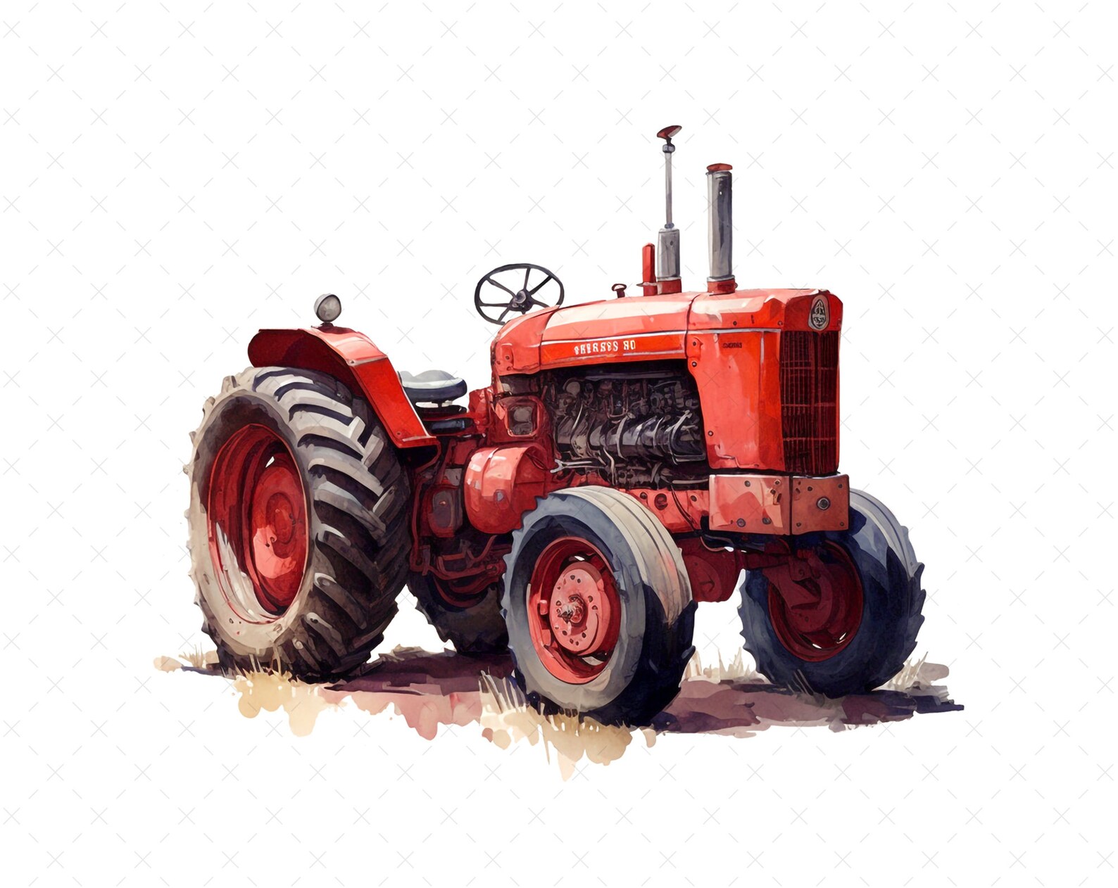 Red Tractor Clipart 6 High Quality Jpgs Vintage Classic Country ...