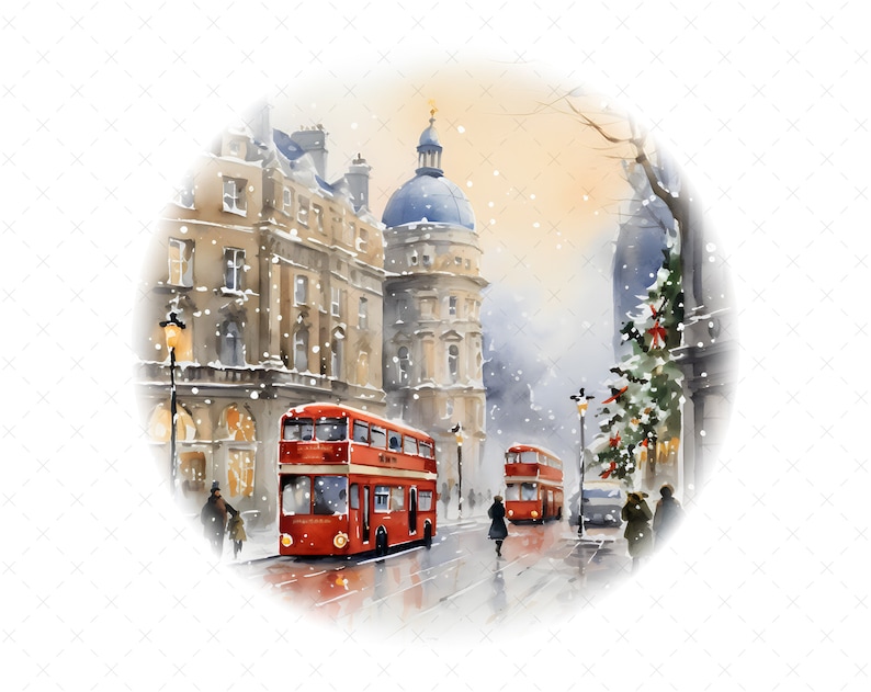 London Clipart 11 High Quality Jpgs Nostalgic Christmas Big Ben & Red ...
