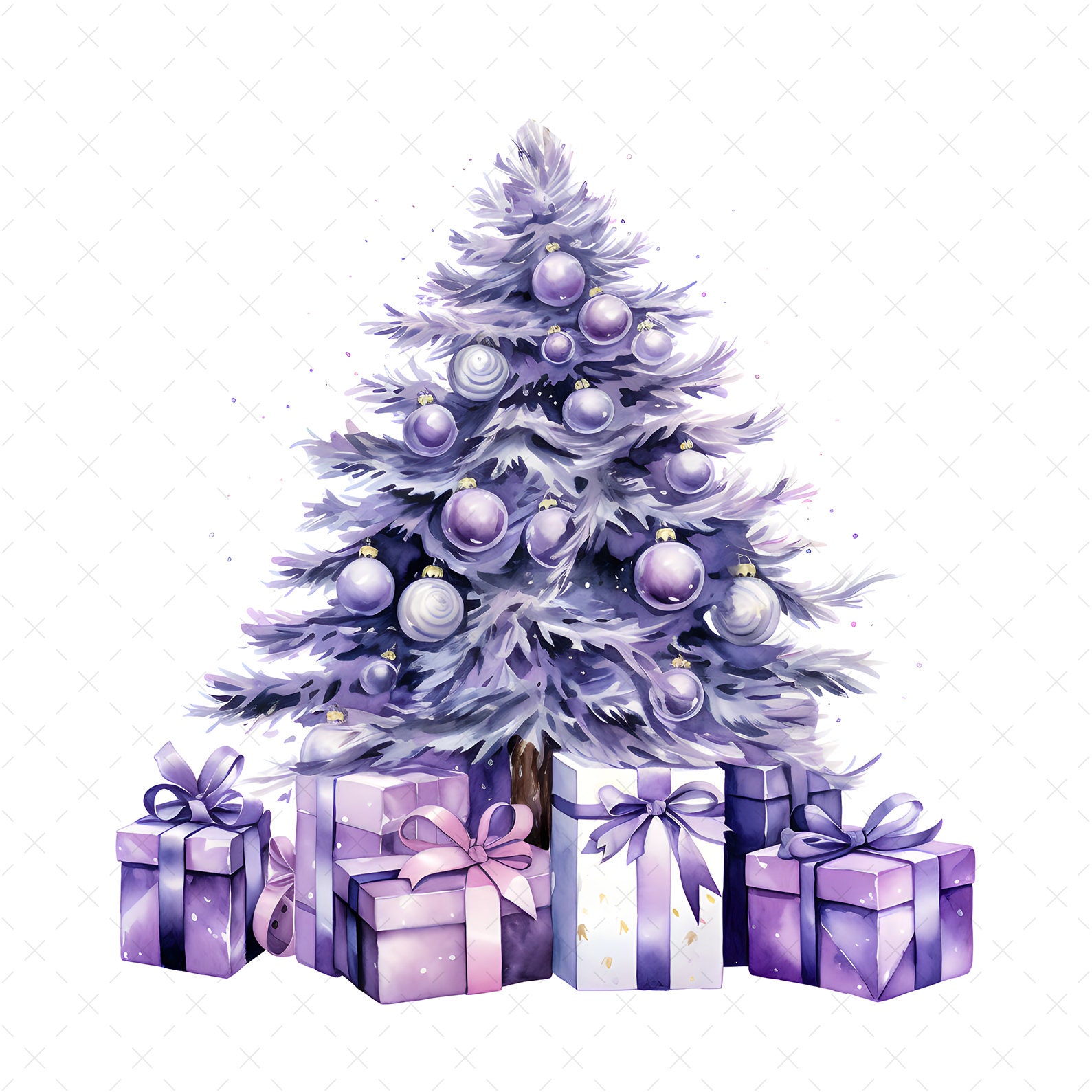 Purple Christmas Trees Clipart 12 High Quality Jpgs Winter Gift ...