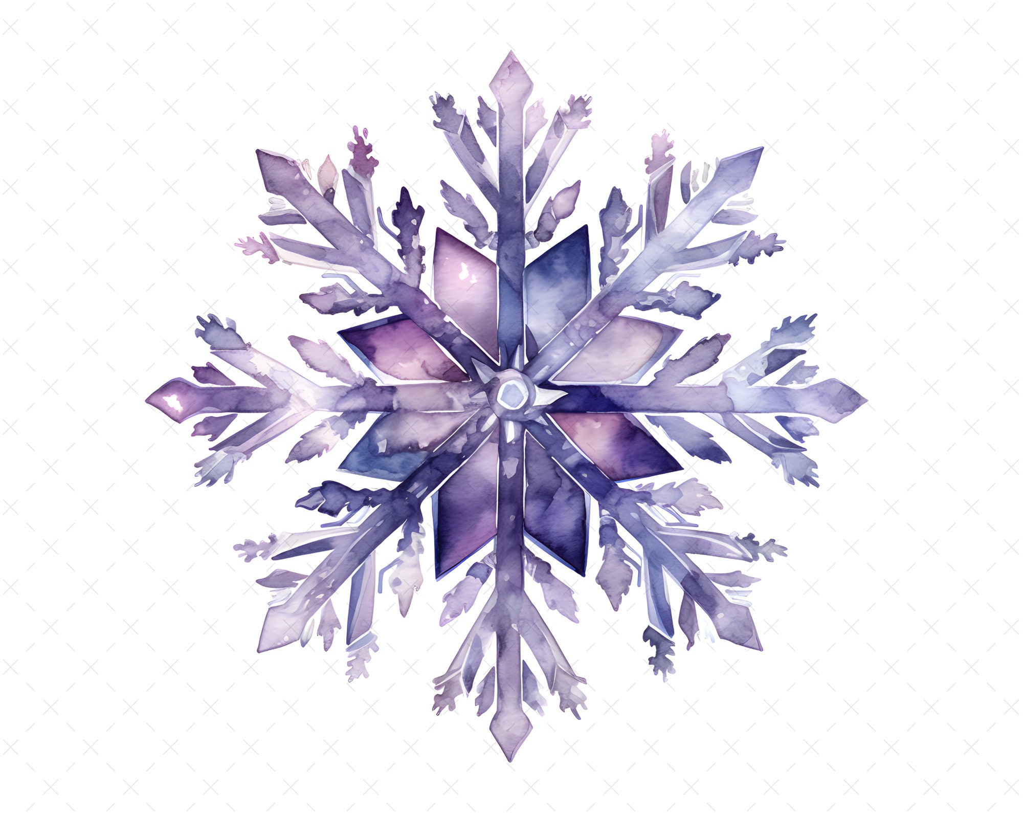 Purple Snowflake Clipart 6 High Quality Jpgs Elegant Christmas Ice ...