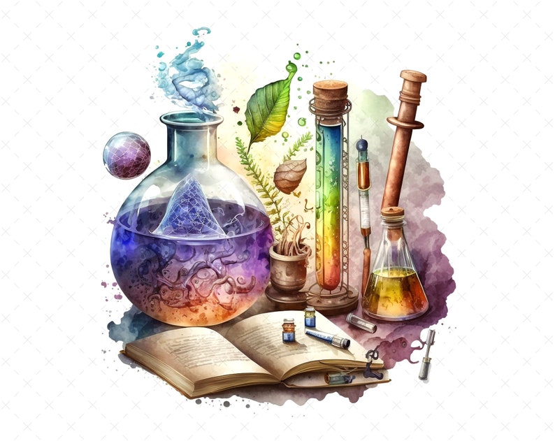 Witch Academy Clipart 11 High Quality Jpgs Potion Brewing Cauldron ...