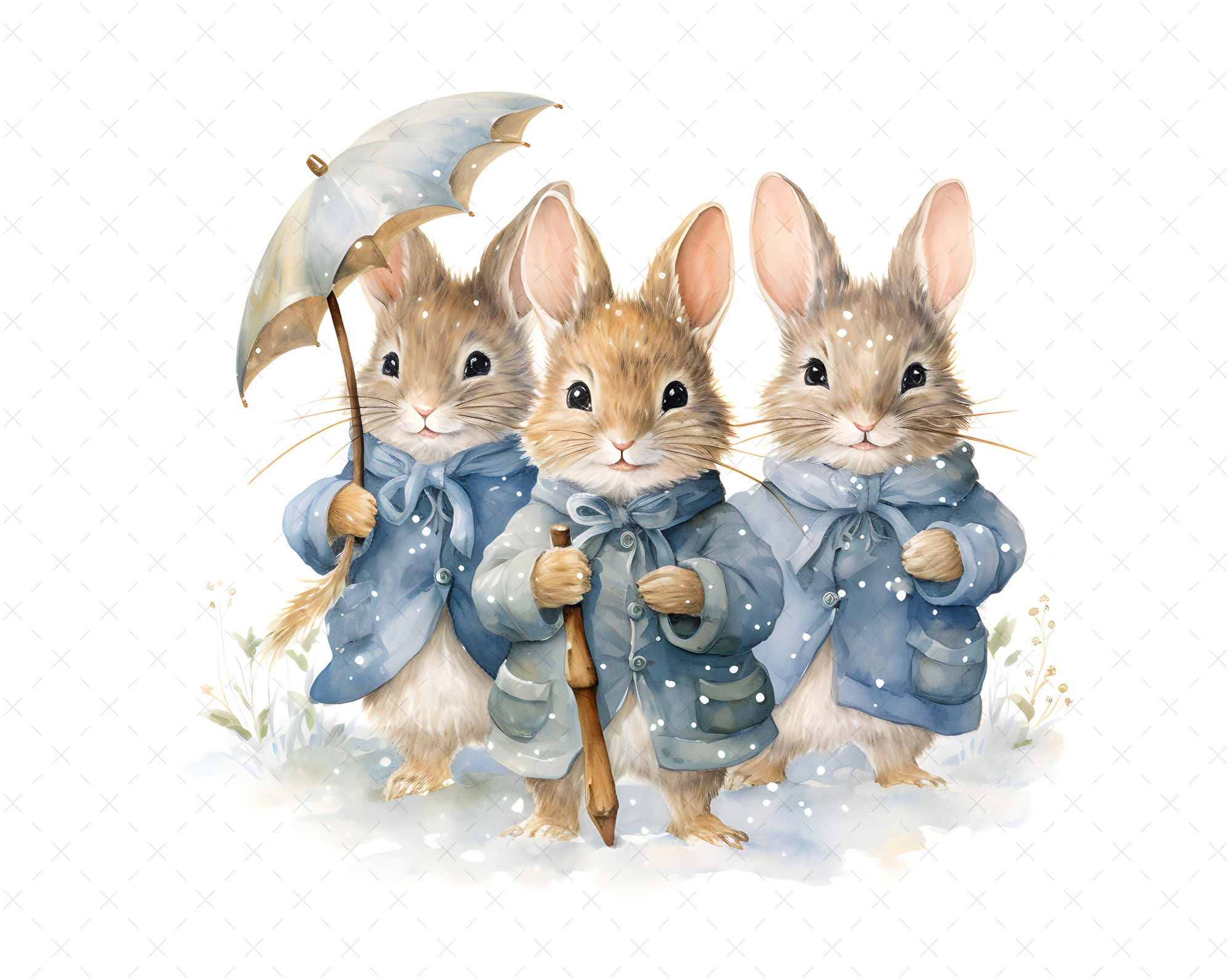 Rabbit & Friends Clipart 8 High Quality Jpgs Fairytale Christmas Animal ...