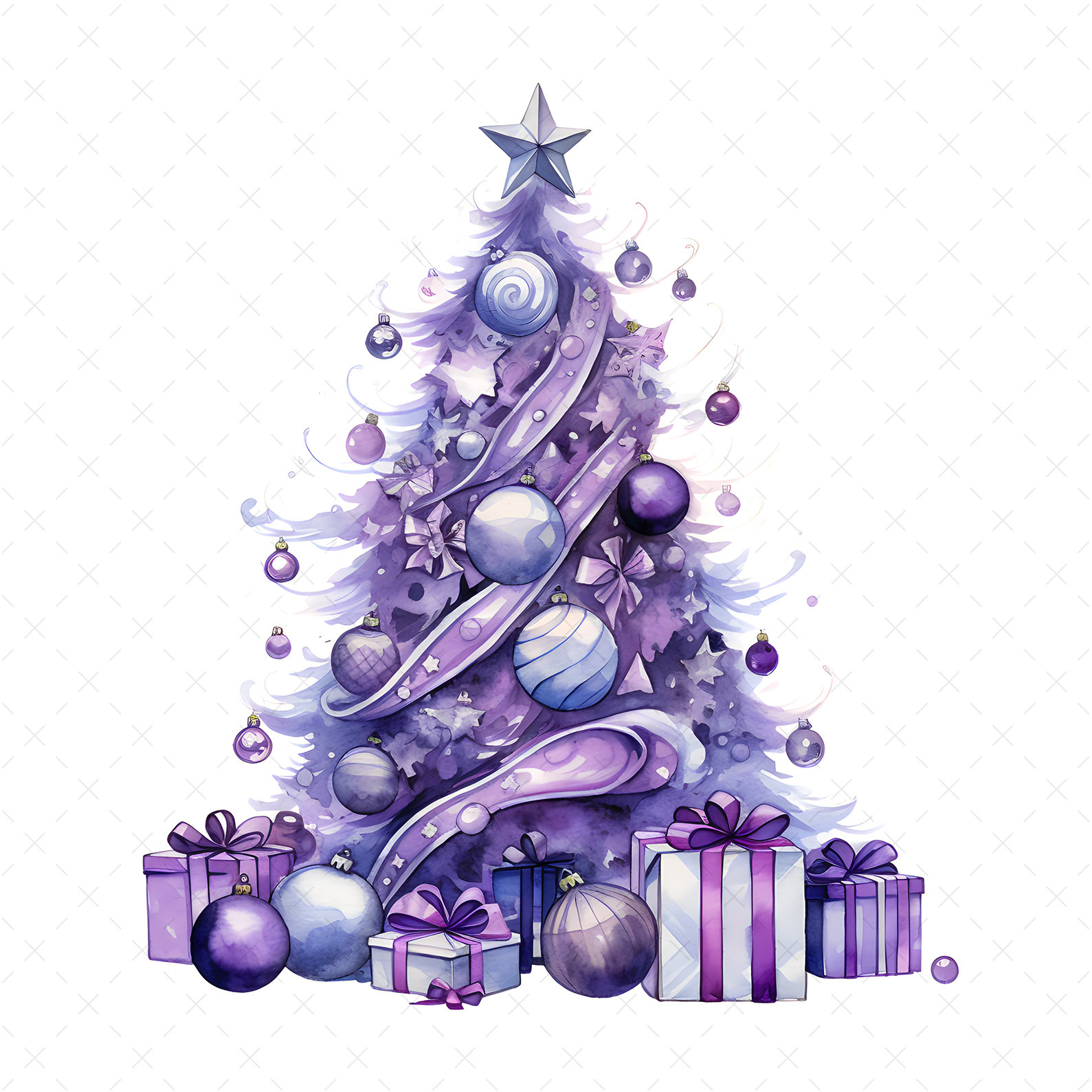 Purple Christmas Trees Clipart 12 High Quality Jpgs Winter Gift ...