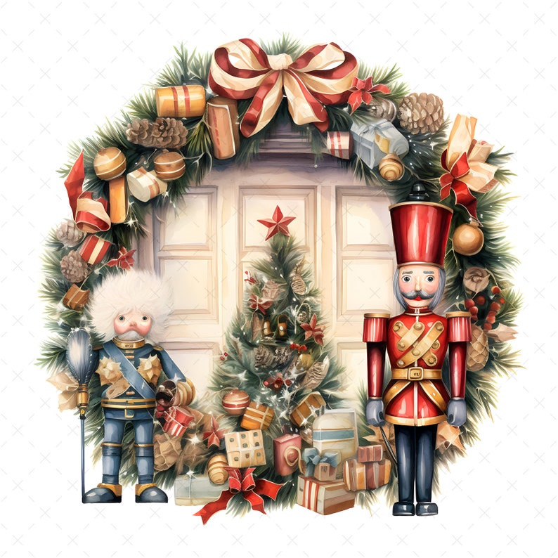 Nutcracker Vintage Christmas Clipart 8 High Quality Jpgs Watercolor Art ...