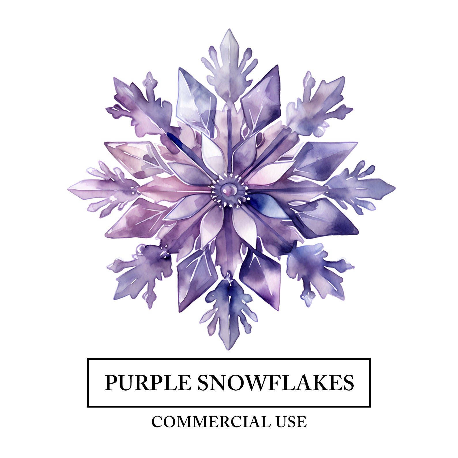Purple Snowflake Clipart 6 High Quality Jpgs Elegant Christmas Ice ...