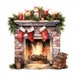 Christmas Fireplaces Clipart 12 High Quality Jpgs Cosy Winter Stocking ...