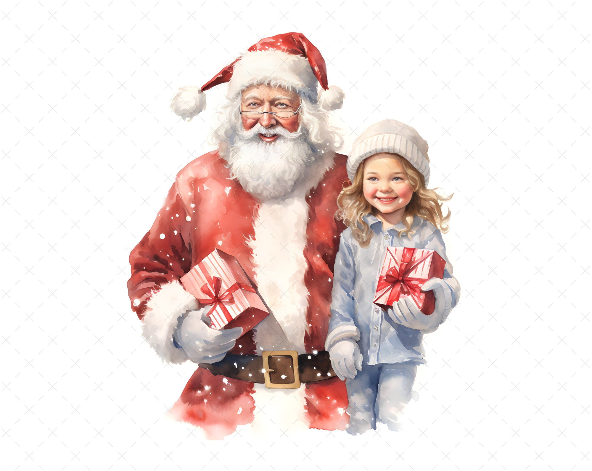 Visiting Santa Clipart 8 High Quality Jpgs Heartwarming Santa Claus ...