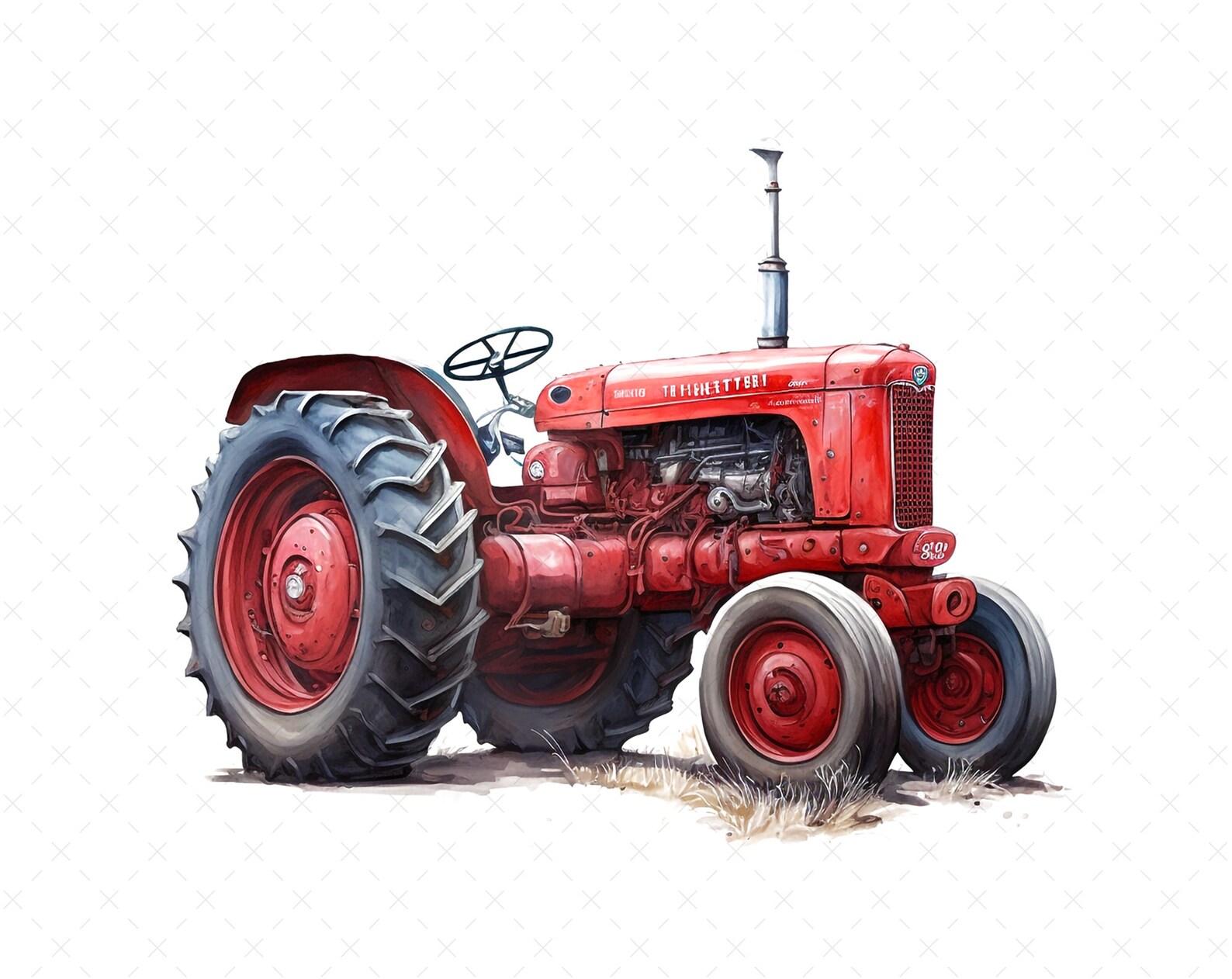 Red Tractor Clipart 6 High Quality Jpgs Vintage Classic - Etsy