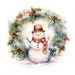 Snowman Wreaths Clipart 8 High Quality Jpgs Vintage Christmas Holly ...