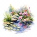 Garden Pond Clipart 8 High Quality Jpgs Watercolor Landscape Art Craft ...