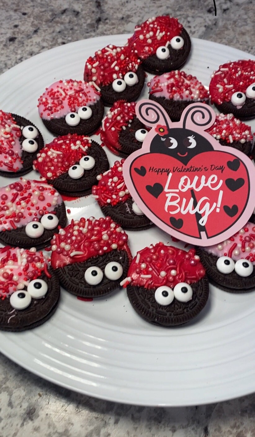 Love Bug Tag Printable Valentine Tags Kids Valentines for Treat Cookie ...