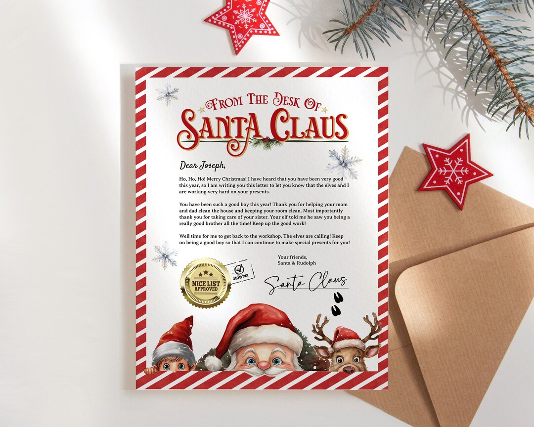 Letter From Santa, Editable, Note From North Pole, Holiday Letter ...