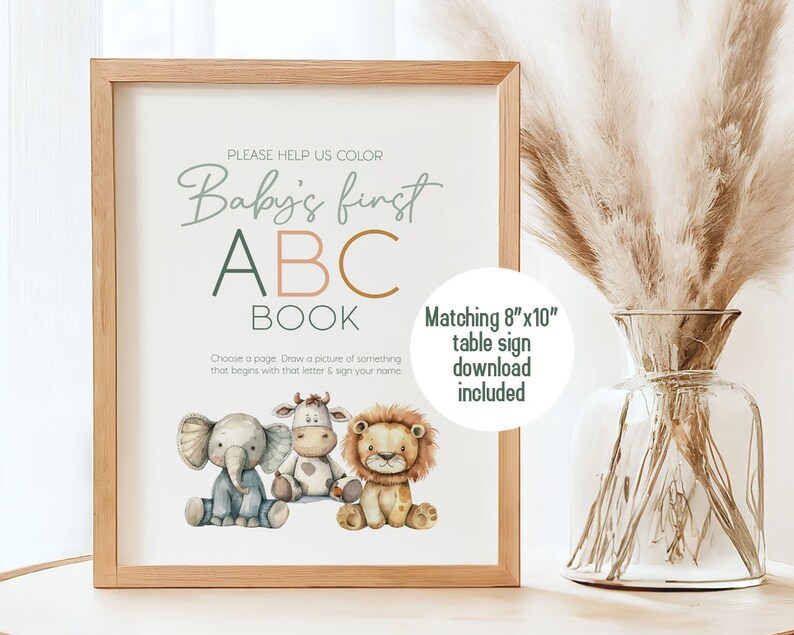 Babys First ABC Book Baby's Shower Activity Game Gift Alphabet Keepsake ...