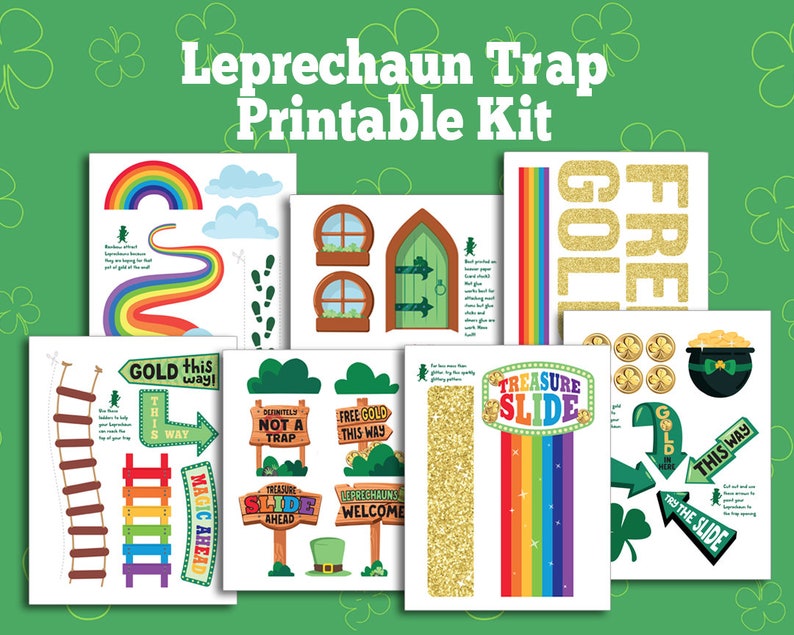 Printable Leprechaun Trap Kit St Patricks Day Activity for Kids DIY ...