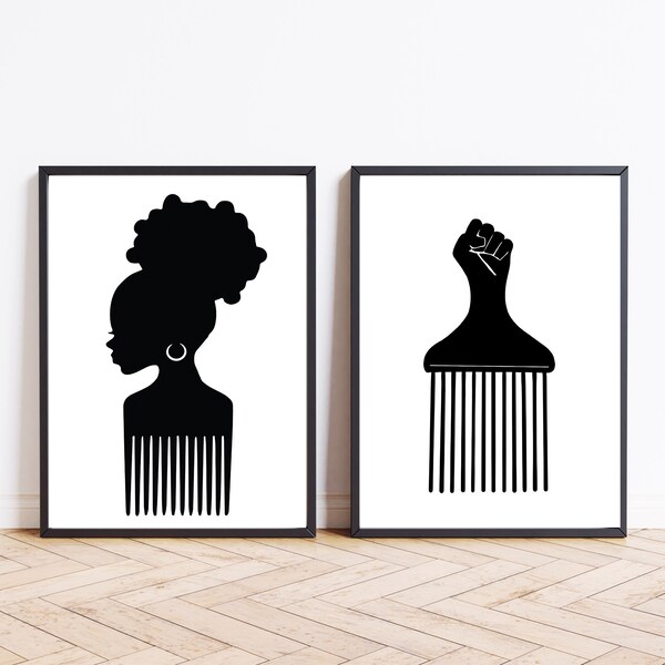 Afro Pick Art - Etsy