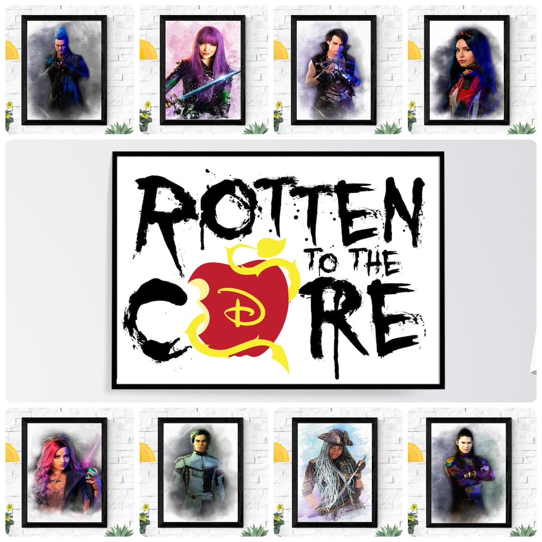 Descendants Character Prints, Bedroom Poster Décor, Wall Art, Children ...