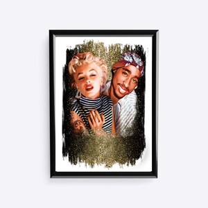 Tupac Poster, Marilyn Monroe, Music Wall Art, Rapper Décor, Above the ...
