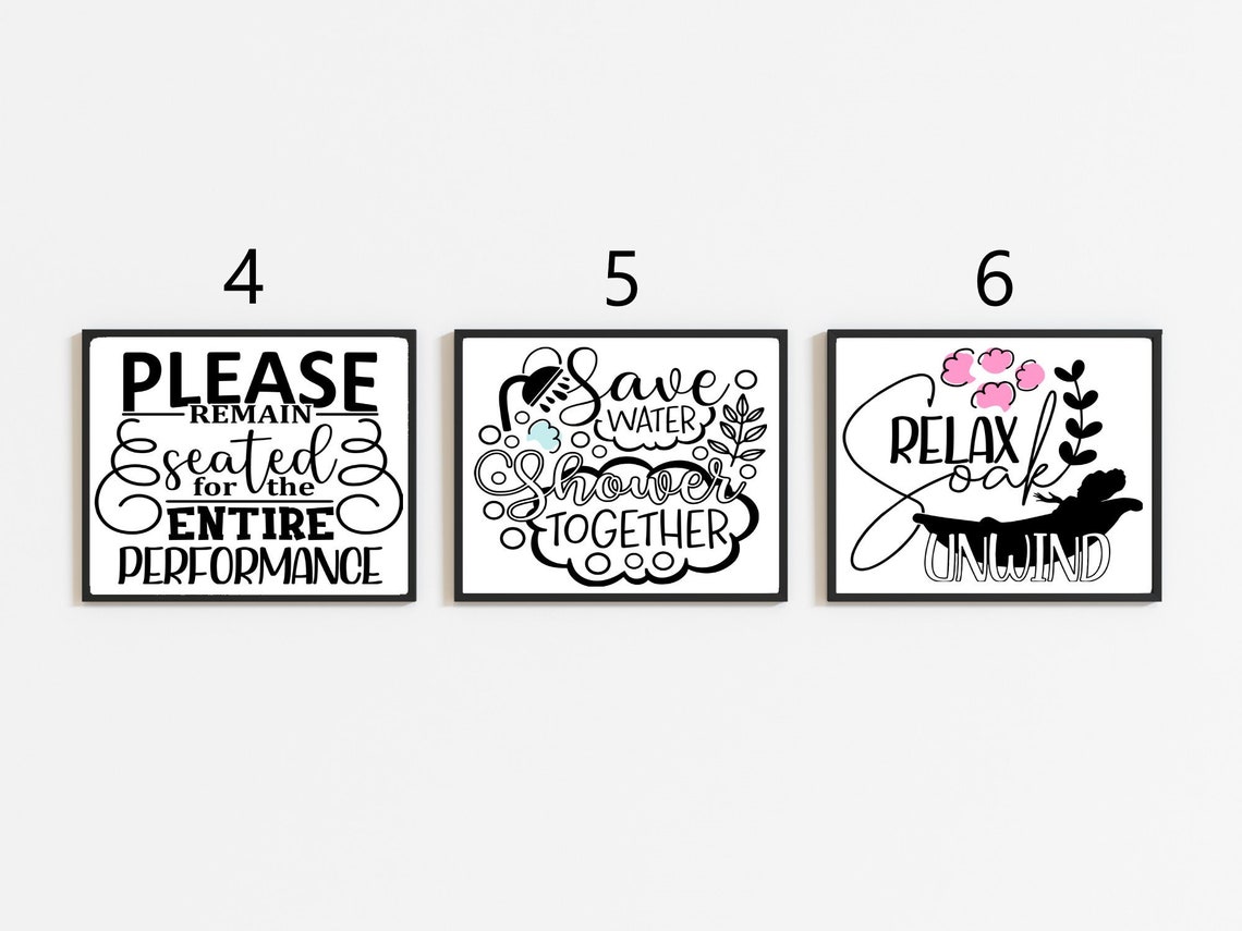 Bathroom Prints Downstairs Toilet Wall Art Sign Home | Etsy UK