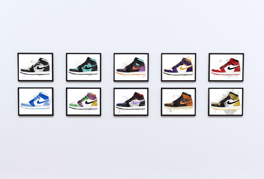 High Top Trainer Prints, Tween Bedroom Décor, Man Cave Posters, Sneaker ...