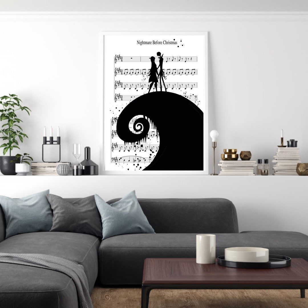 Nightmare Before Christmas Music Sheet, Printable Art, Jack Skellington ...