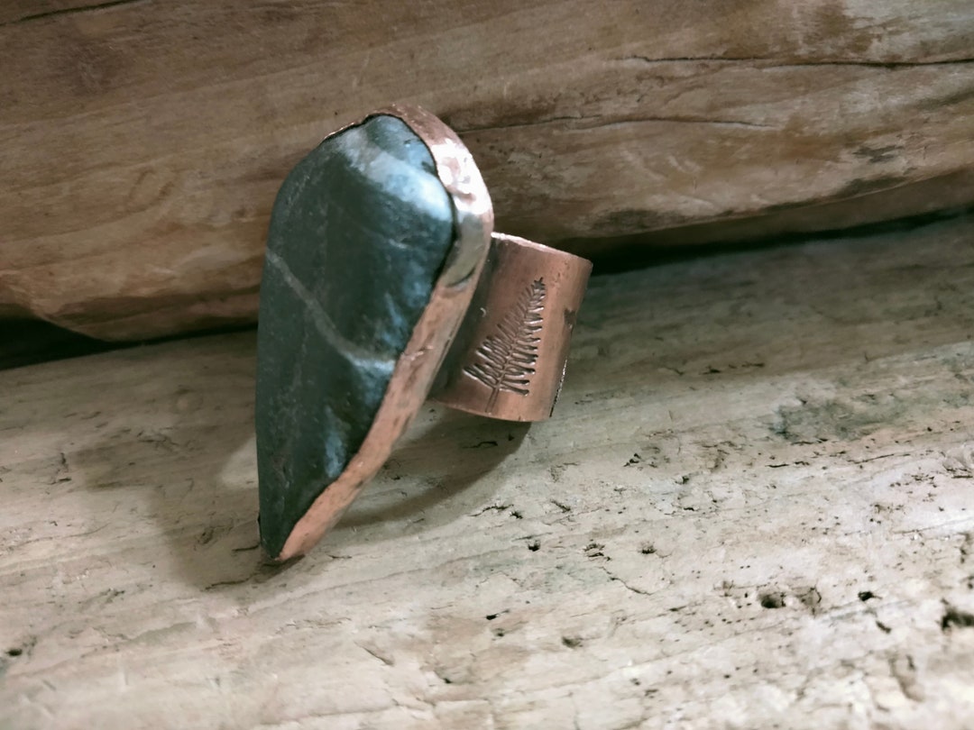 Copper and Stone, Hand Crafted Statement Ring, Copper Ring, Copper ...