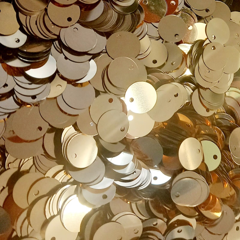 Sequin Disco Dress Gold - Etsy UK