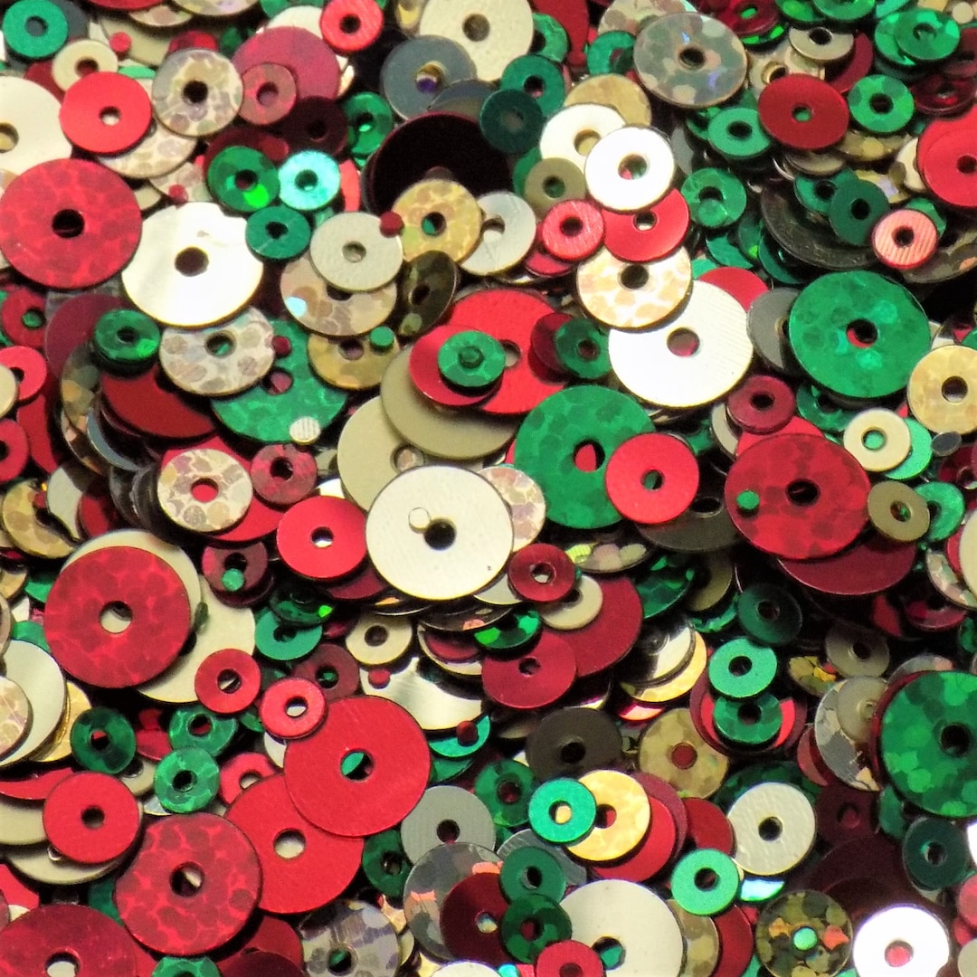 Mixed Christmas Colours Sequins X 20g. Festive, Holiday Sequins. Mixed ...