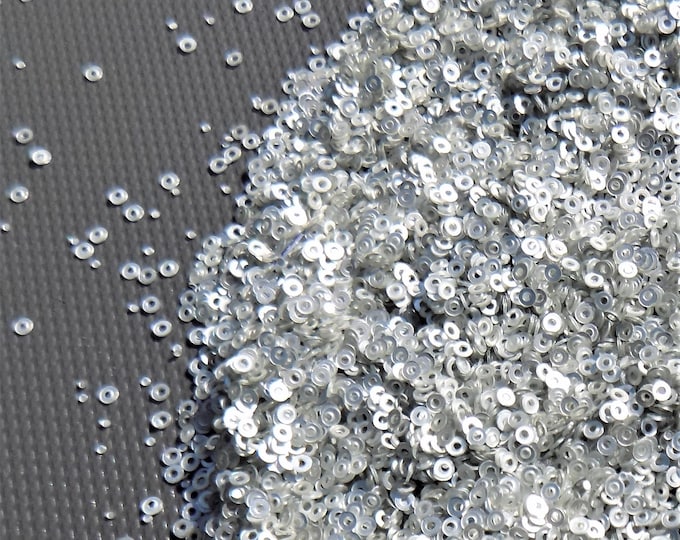 Tiny 2mm Satin Silver Sequins X 5g. Thousands of Matt Silver Effect 2mm ...